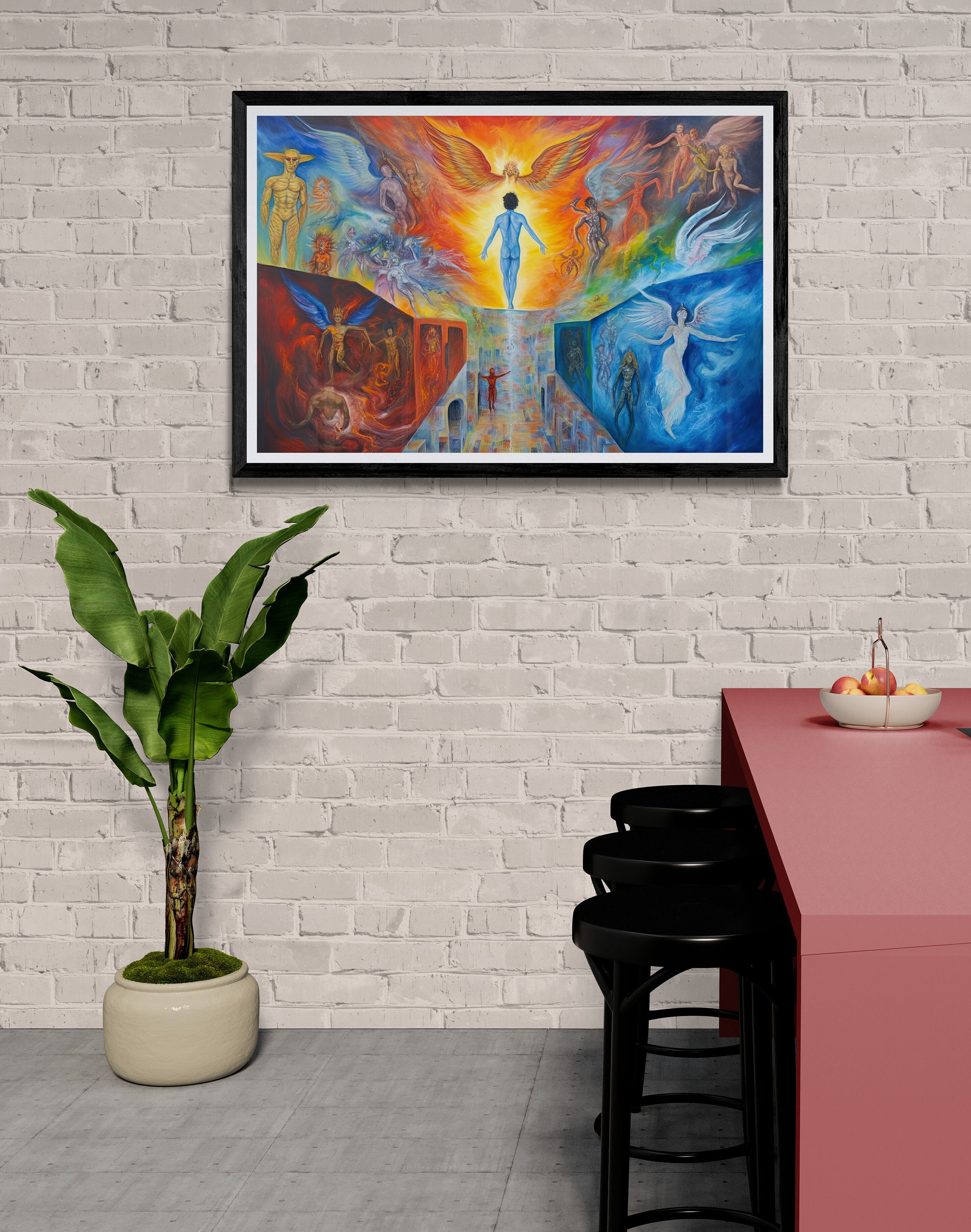 Ascension of Man AI Art Abstract Illustration Heaven and Hell AI ...