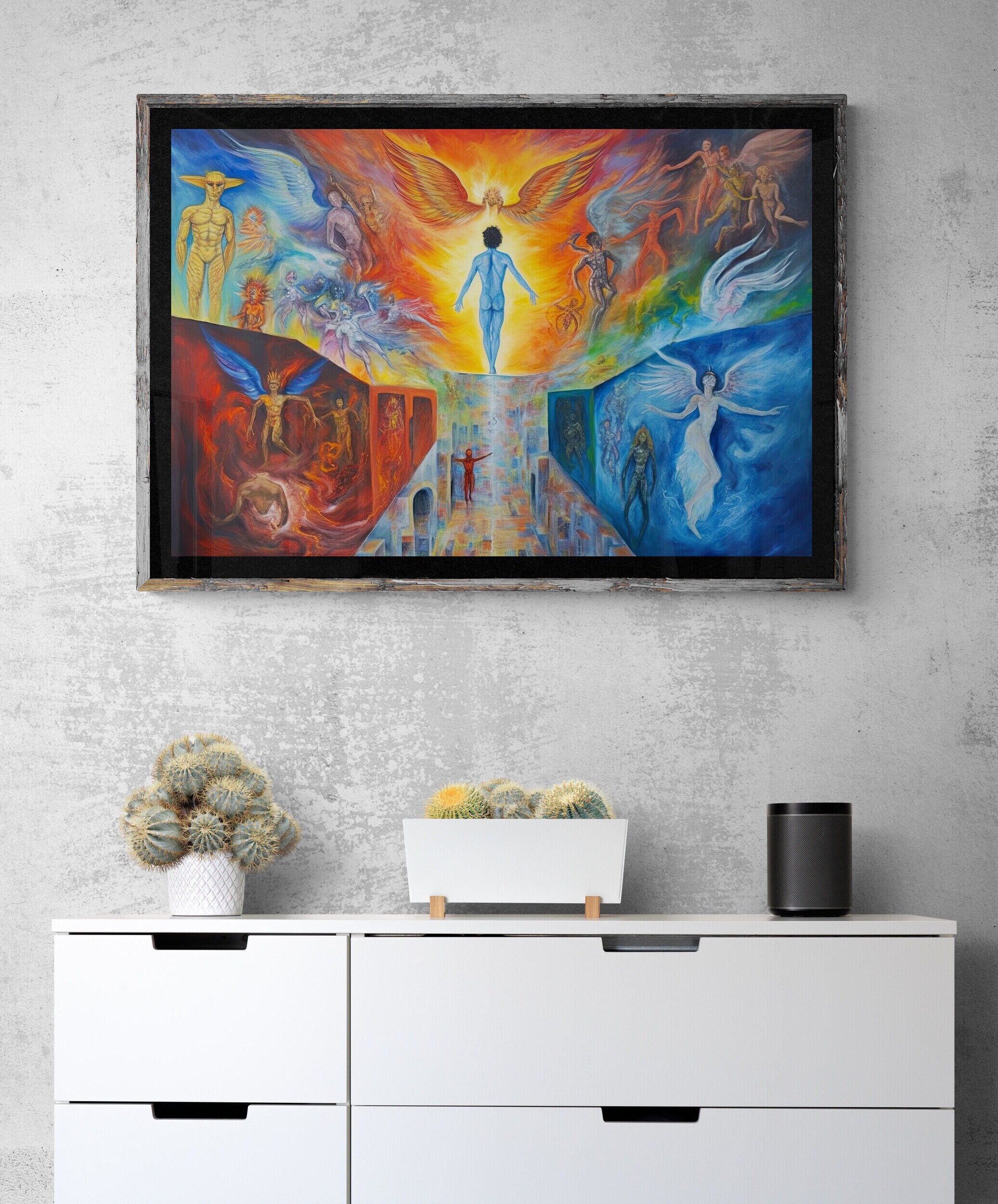 Ascension of Man AI Art Abstract Illustration Heaven and Hell AI ...