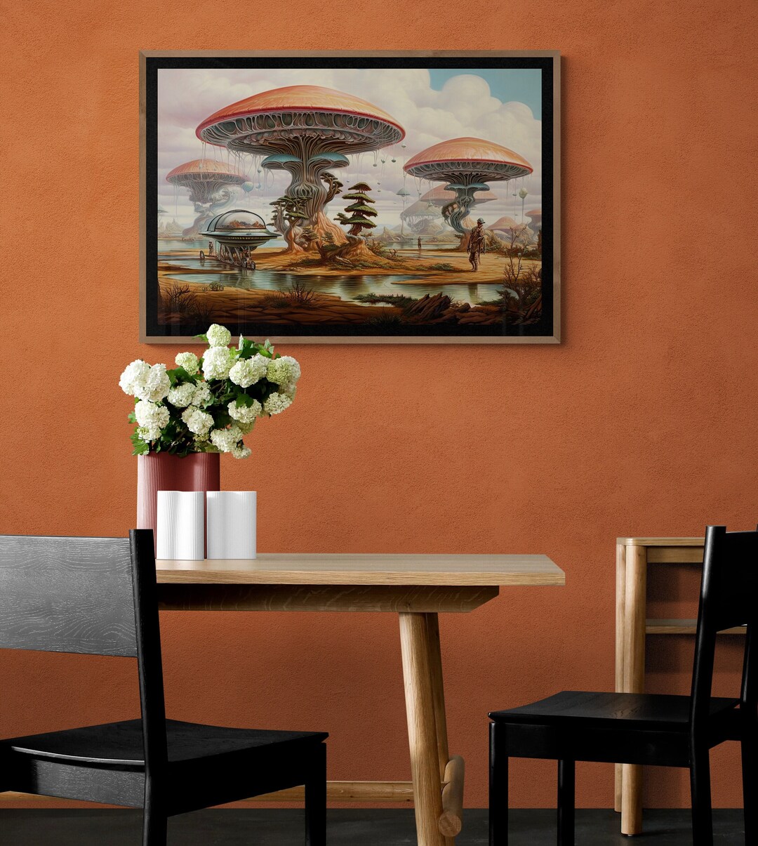 Alien Mushroom Landscape Art Print Fantasy Art Ai-generated Art ...