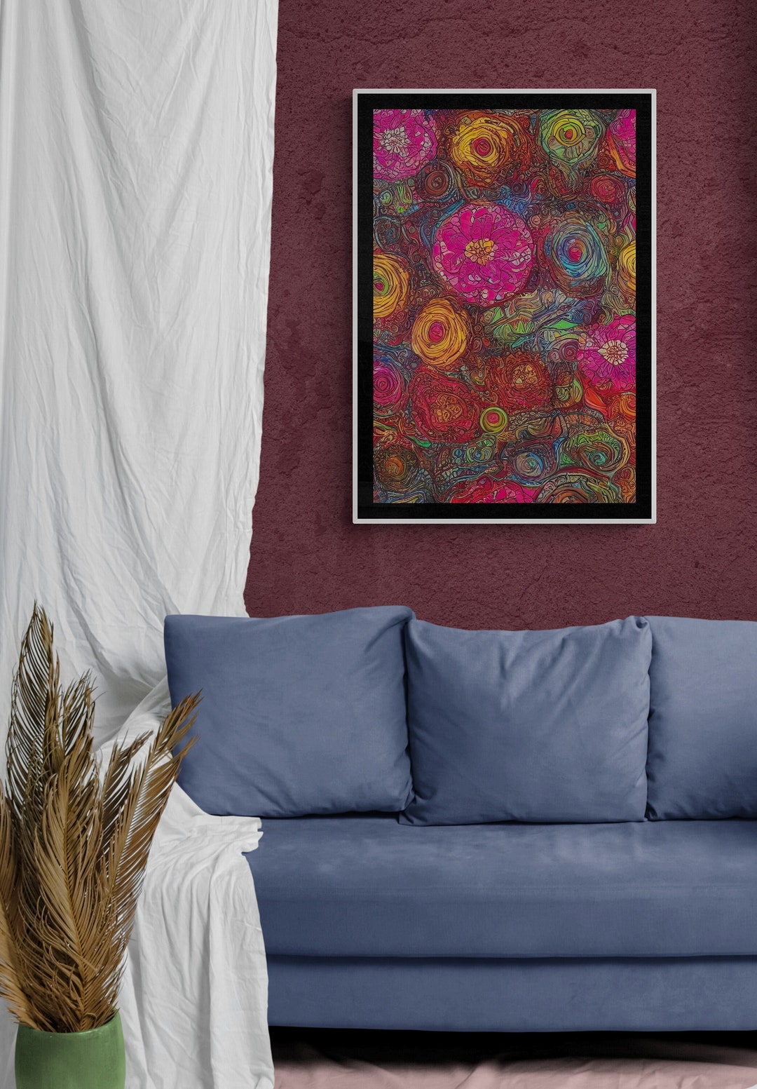 Modern Abstract Flower Collage AI Art Colorful Detailed Digital ...