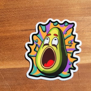 Screaming Fun Avocado Vinyl Sticker | Water Bottle Sticker | Laptop ...