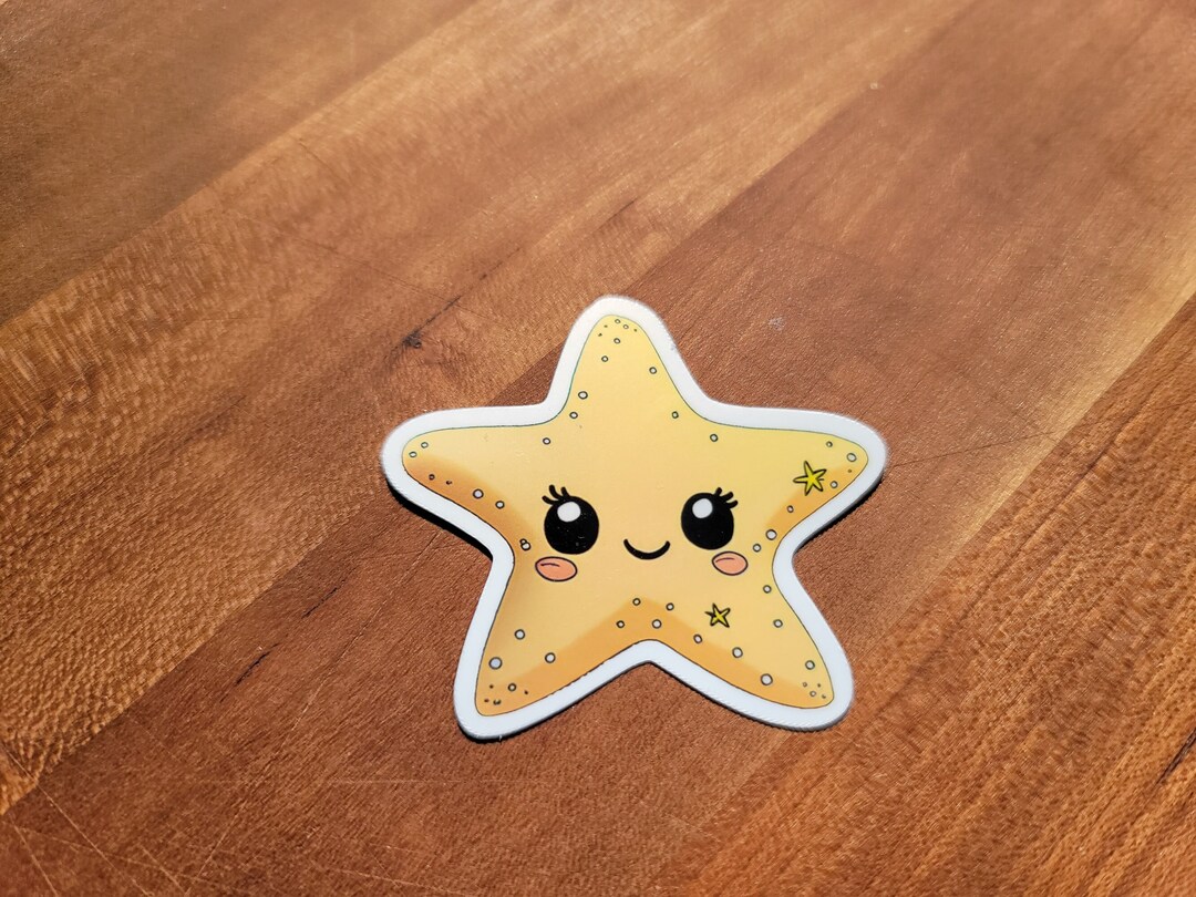 Cute Starfish Vinyl Sticker | Sea Star Sticker | Water Bottle Sticker ...