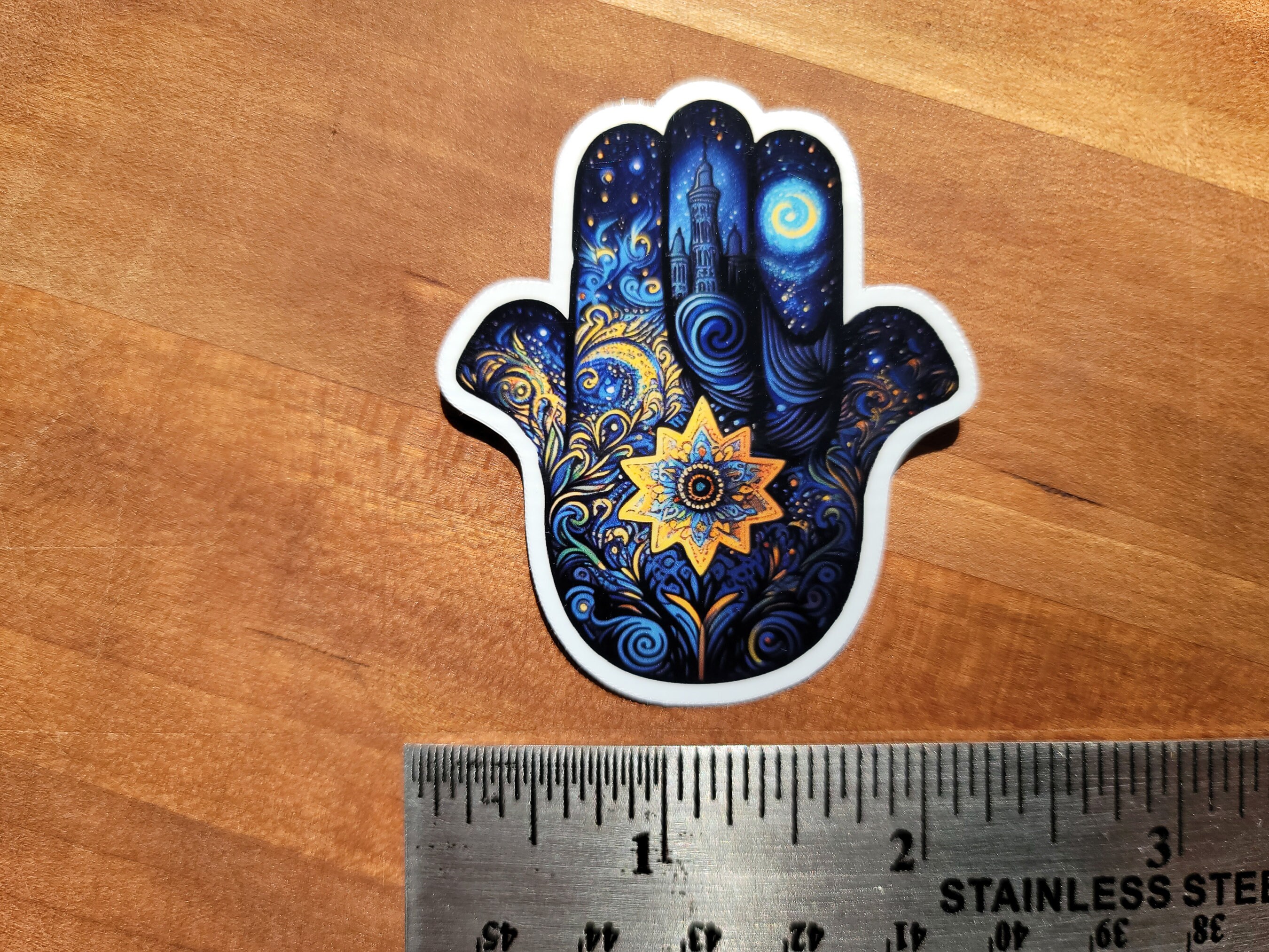 Starry Night Inspired Hamsa Vinyl Sticker Evil Eye - Etsy