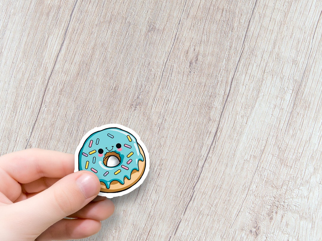 Cute Donut Vinyl Sticker Kawaii Donut Sticker Water Bottle - Etsy