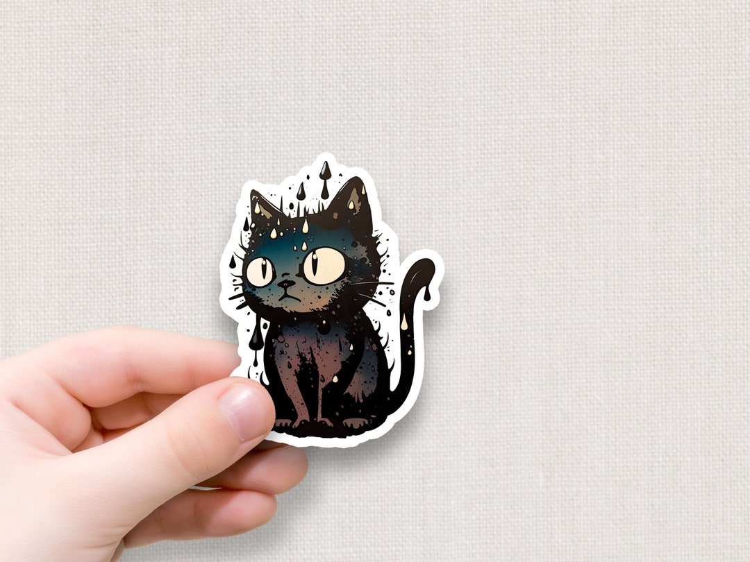 Ink Covered Cat Vinyl Sticker | Fountain Pen Gift Sticker | Ink Sticker ...