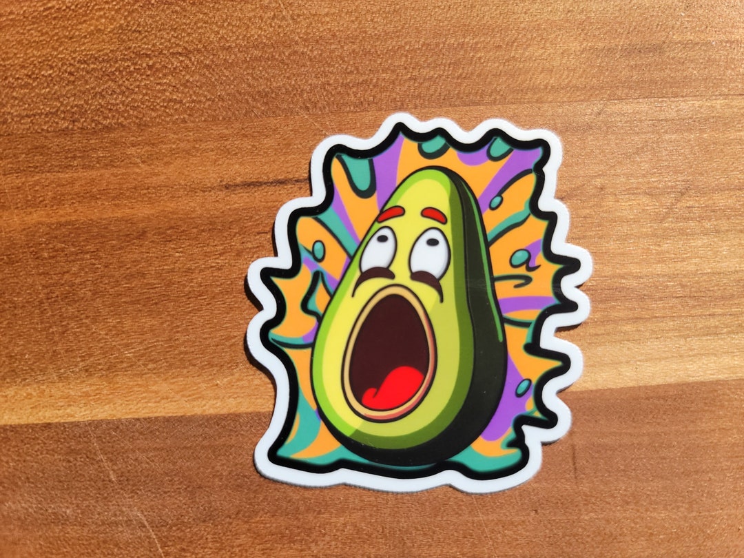 Screaming Fun Avocado Vinyl Sticker | Water Bottle Sticker | Laptop ...