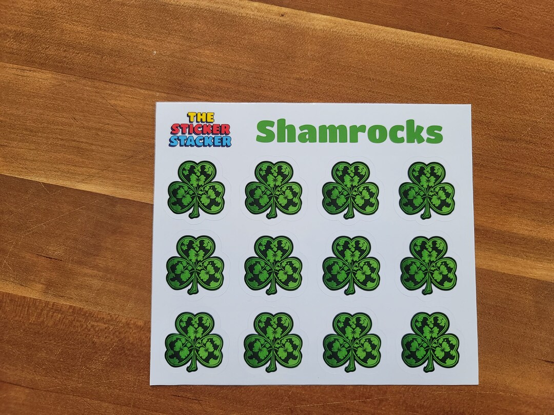 Shamrock Sticker Sheet | St Patrick's Day Stickers | Paper Sticker Pack ...