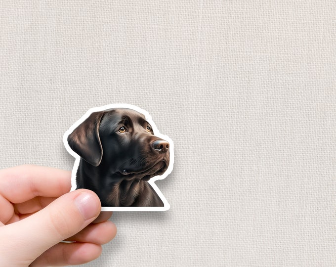 Chocolate Lab Vinyl Sticker | Water Bottle Sticker | Laptop Sticker ...