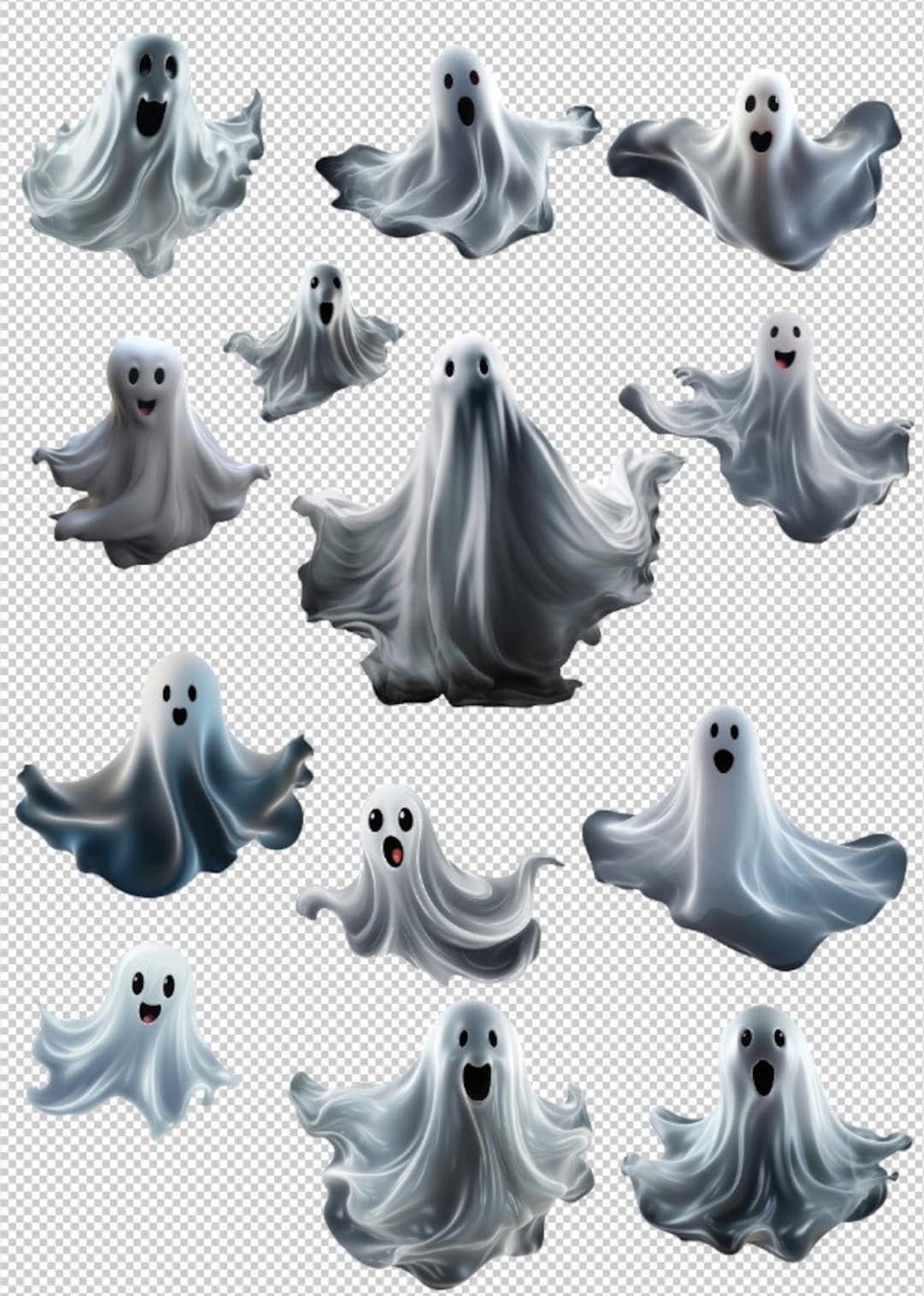 Halloween Ghost Overlay Bundle of 30 Ghost Overlay Halloween Theme Cute ...