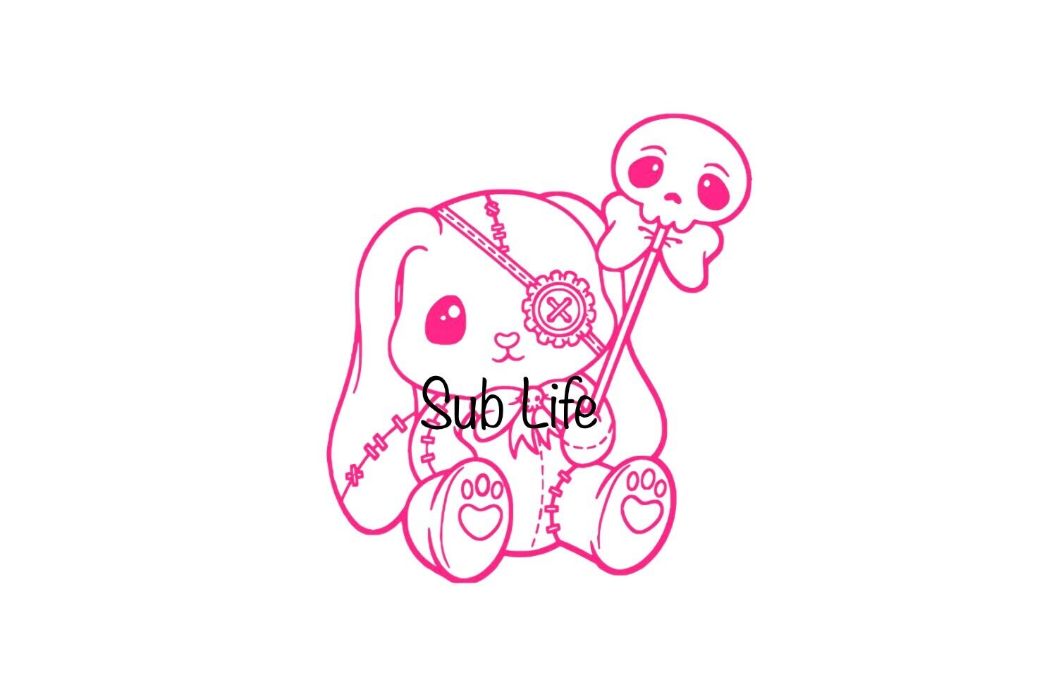 Pink Voodoo Bunny Stuffed Animal Bunny Sublimation Designs, Digital ...