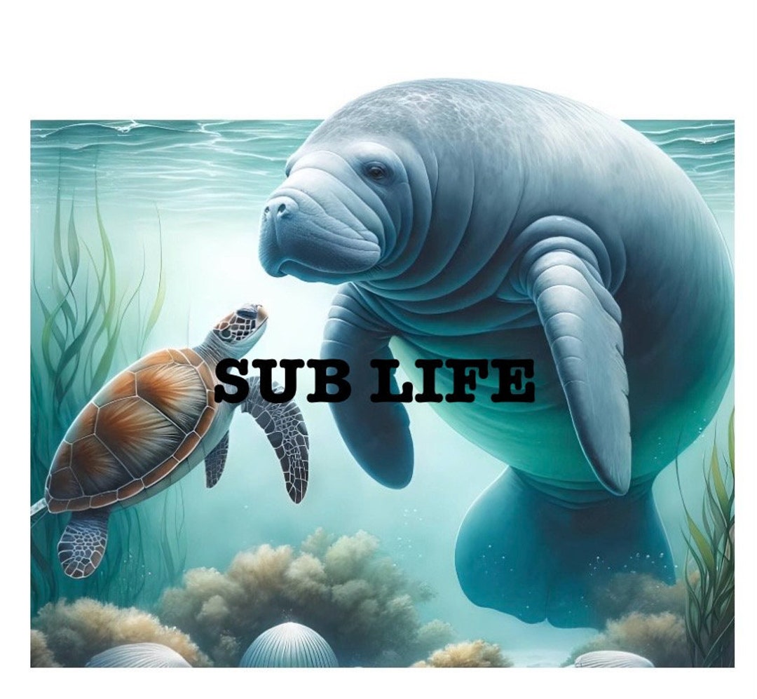 Manatee & Sea Turtle Friends | Ocean | 20oz Tumbler Design ...