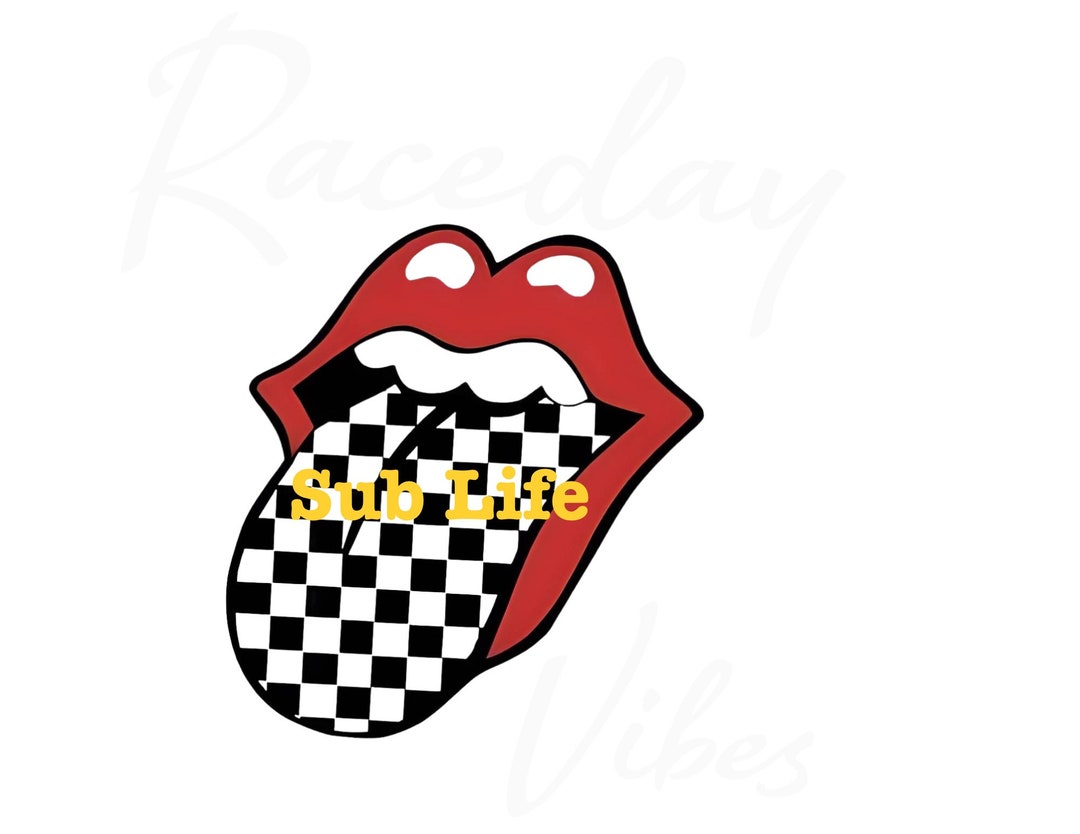 Race Day Vibes | White Font | Checkered Flag Lips | Racing | Sports ...