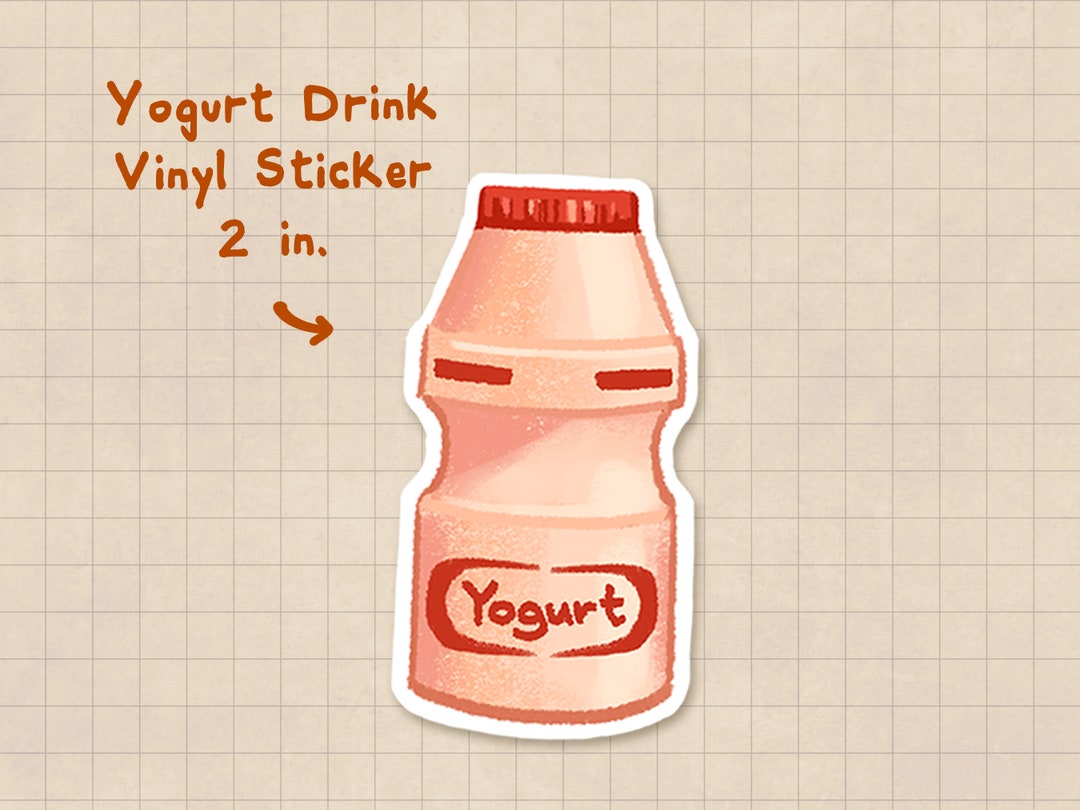 Yogurt Drink Sticker | Water-resistant, Laminated, Vinyl Die-cut ...
