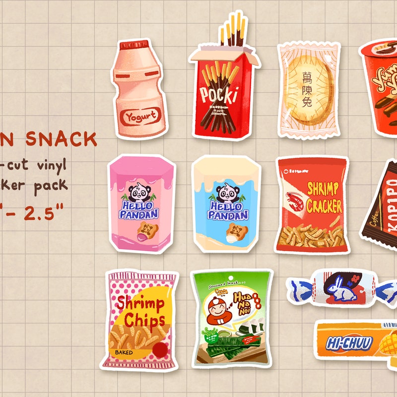 Korean Snack Stickers - Etsy