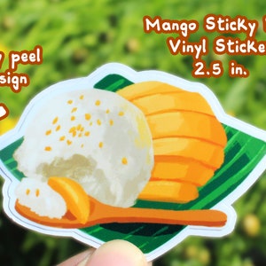 Mango Sticky Rice Sticker | Water-resistant, Laminated, Vinyl Die-cut ...