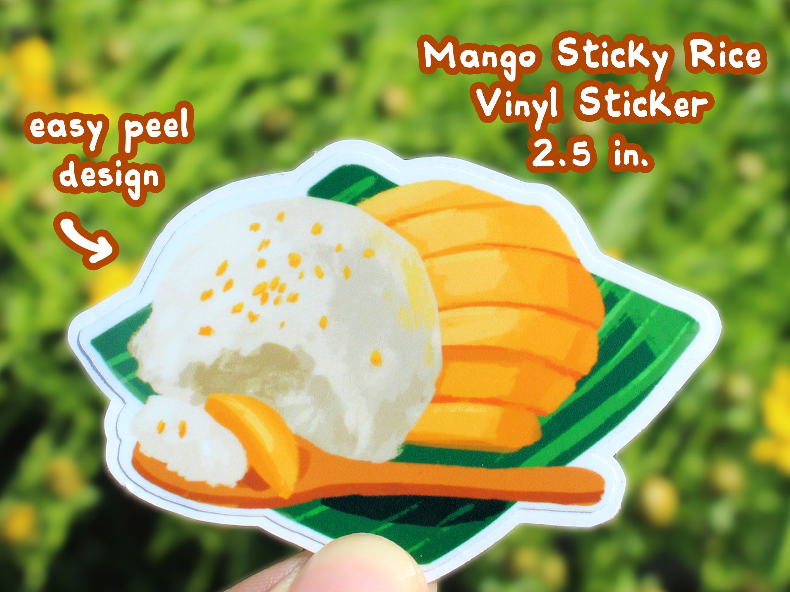 Mango Sticky Rice Sticker | Water-resistant, Laminated, Vinyl Die-cut ...