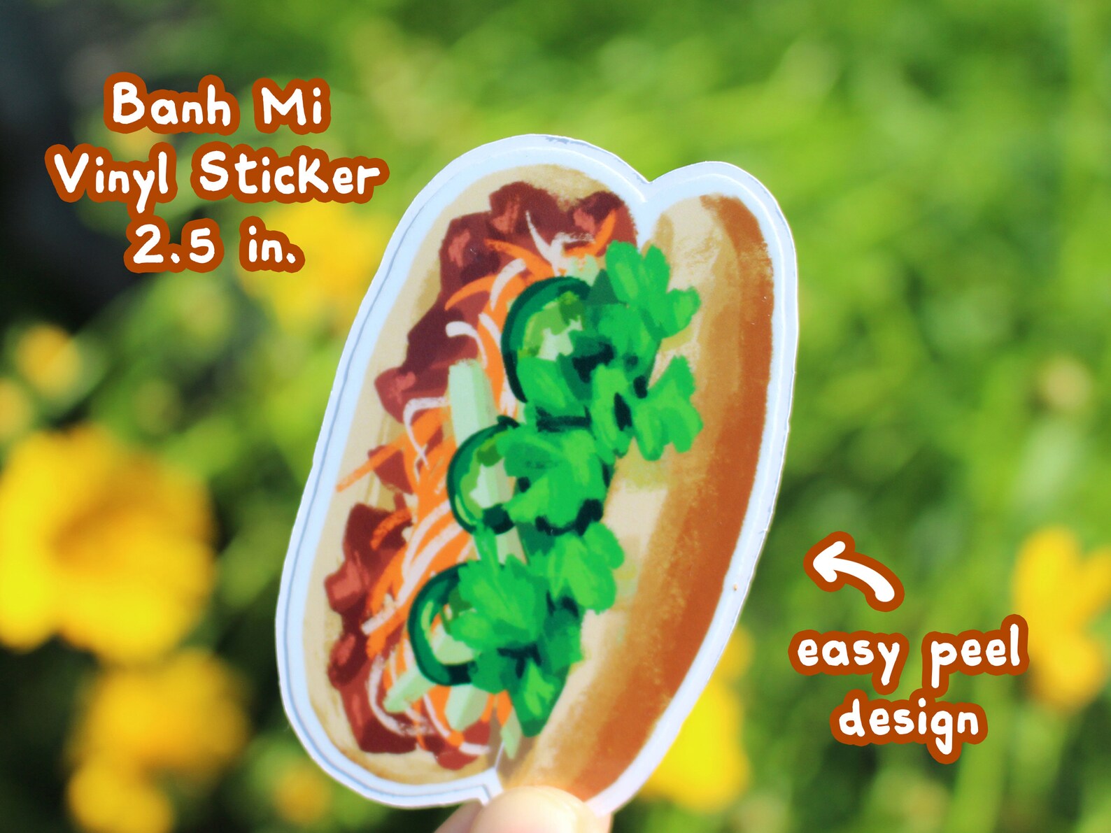 Banh Mi Sticker | Water-resistant, Laminated, Vinyl Die-cut | Southeast Asian Food, Vietnamese ...