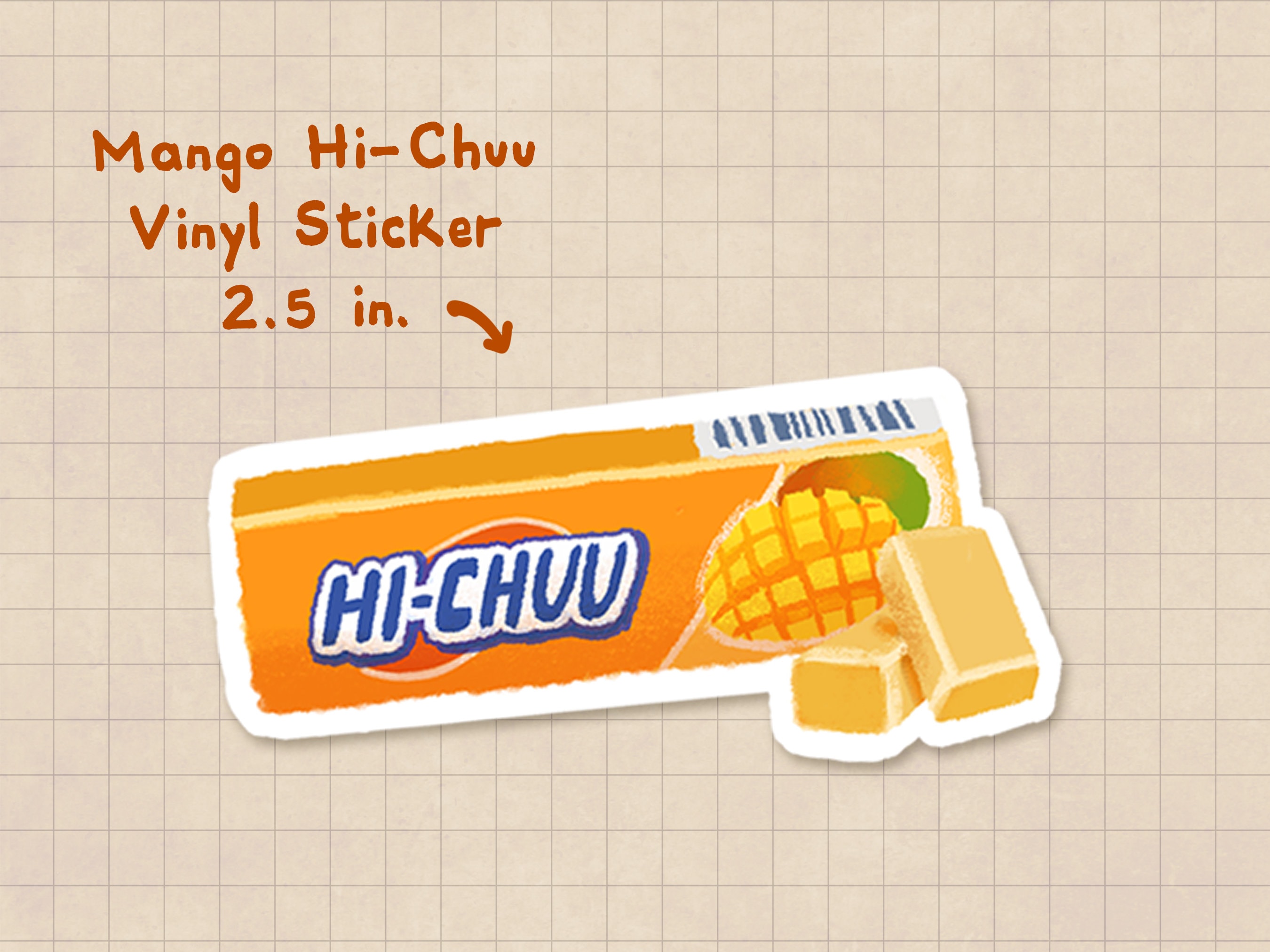 Mango Hi-chuu | Water-resistant, Laminated, Vinyl Die-cut | Asian Snack ...