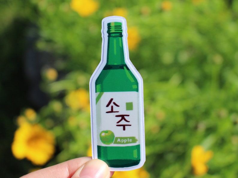 Korean Soju Bottle Die-cut Stickers Water-resistant - Etsy