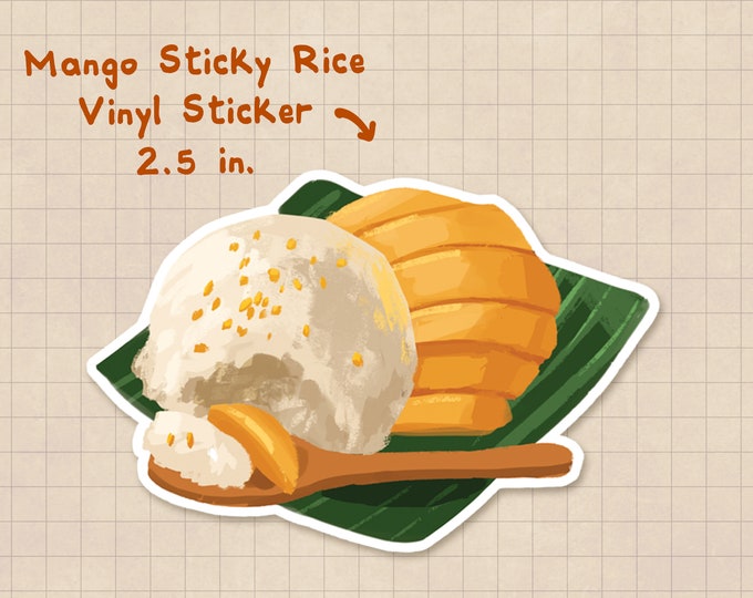 Mango Sticky Rice Sticker | Water-resistant, Laminated, Vinyl Die-cut ...