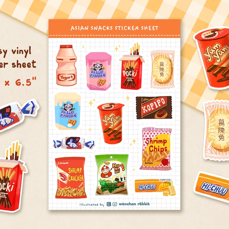Asian Snack Sticker - Etsy