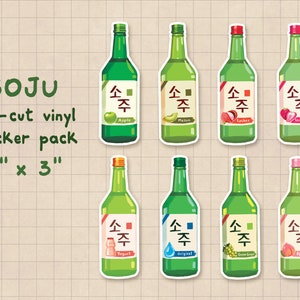 Korean Soju Bottle Die-cut Stickers Water-resistant, Laminated, Vinyl ...
