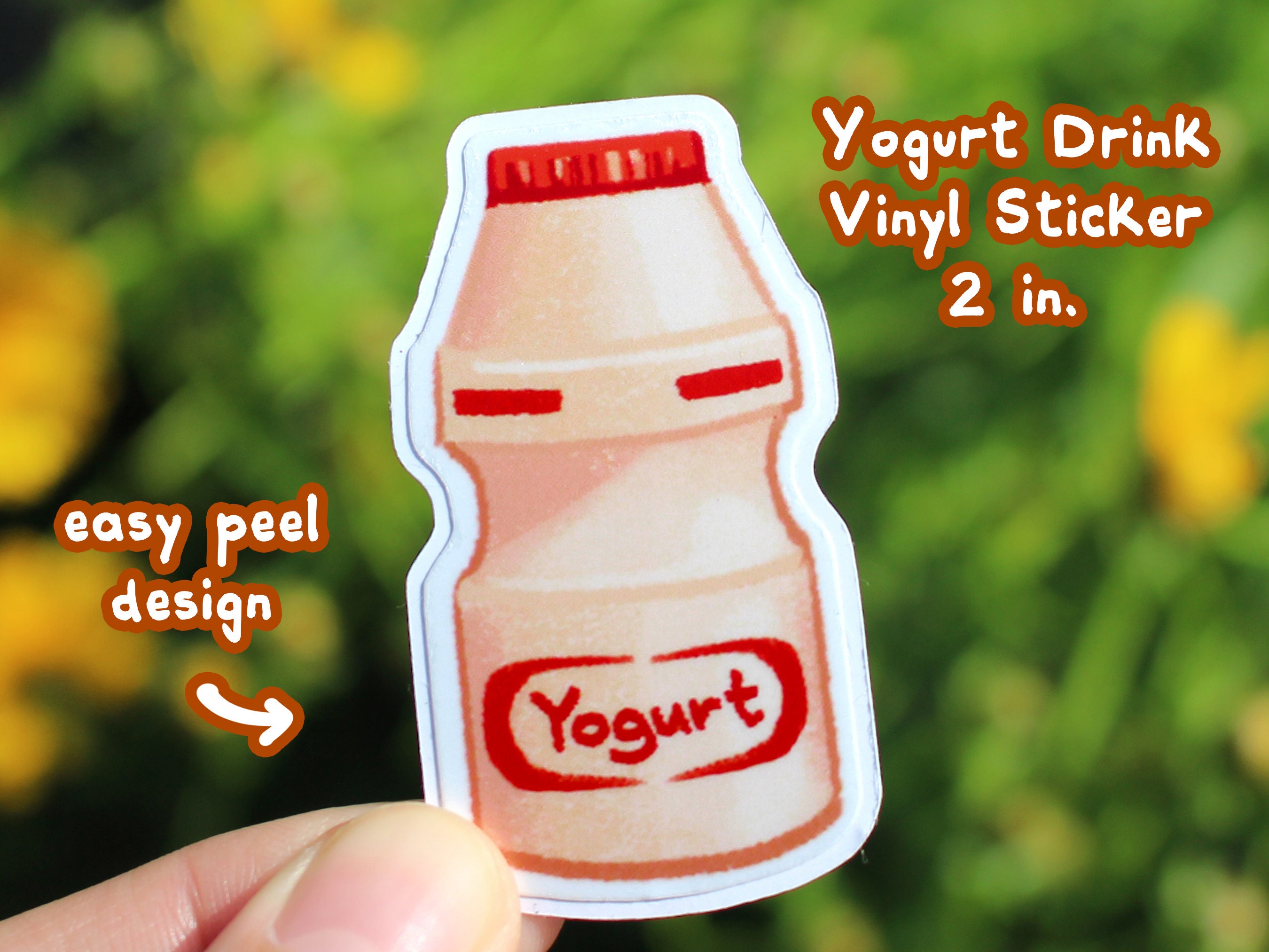 Yogurt Drink Sticker | Water-resistant, Laminated, Vinyl Die-cut ...