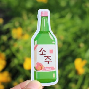 Korean Soju Bottle Die-cut Stickers | Water-resistant, Laminated, Vinyl Die-cut | Easy Peel ...
