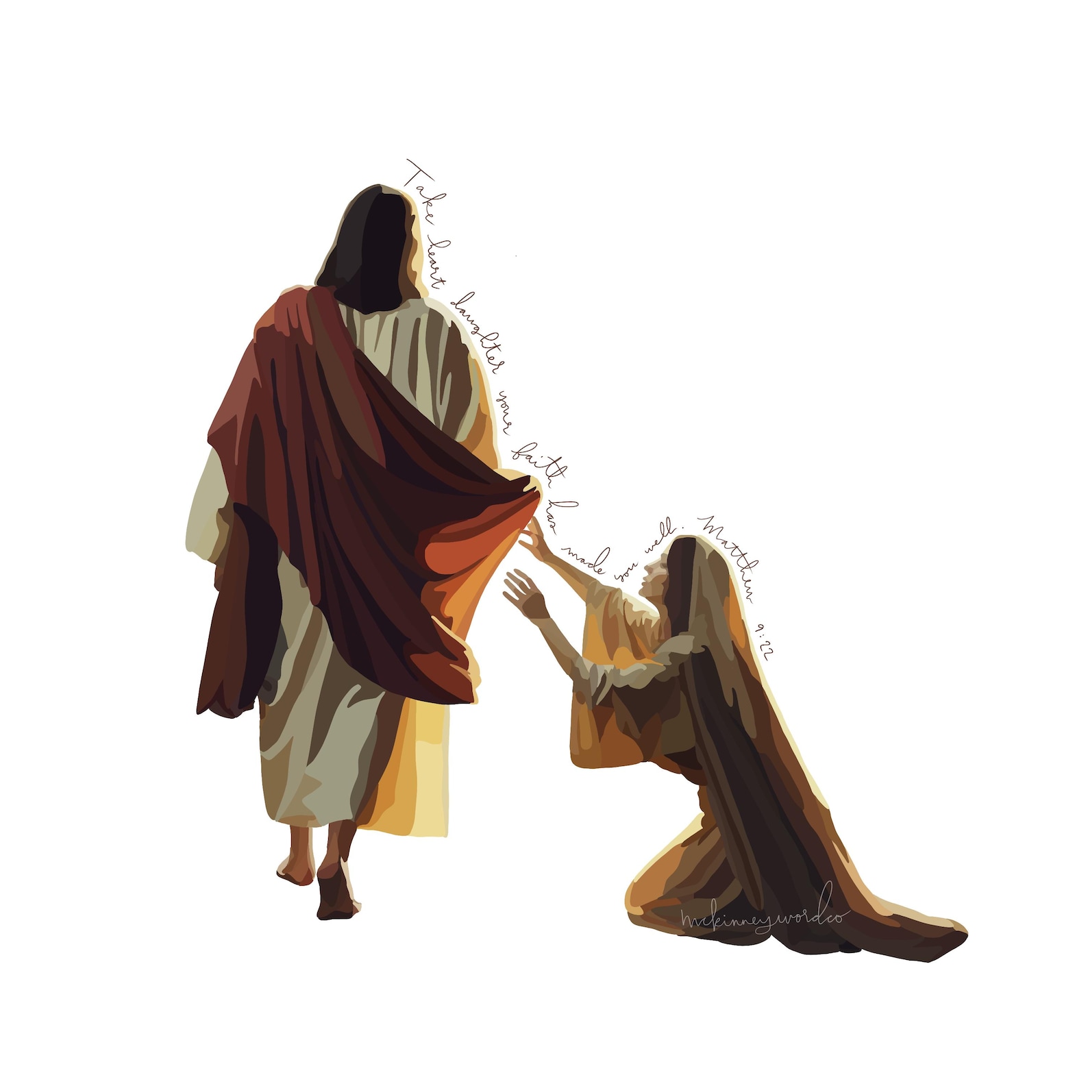 Woman Touching Jesus' Robe Digital Art | Faith Healing Artwork ...