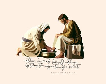 Christian Art: washing the Feet of His Disciples. Printable Download of ...