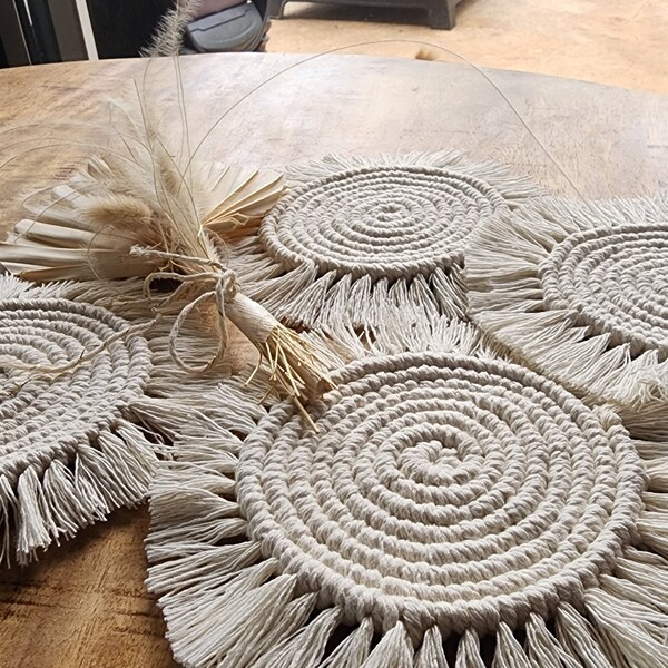 Macrame Coaster - Etsy