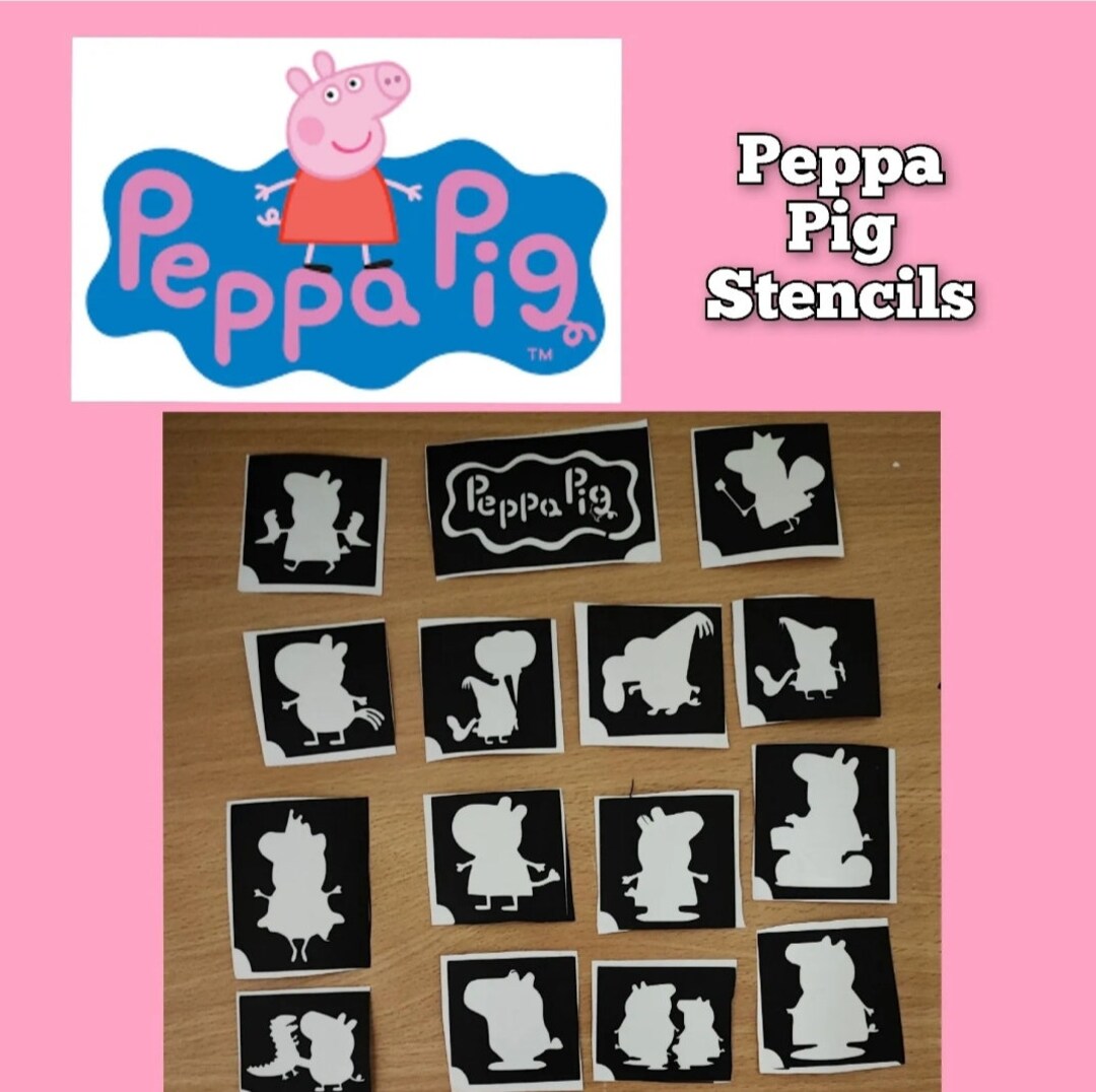 Peppa Pig Glitter Tattoos Face Paint Stencils Birthday Partys - Etsy UK