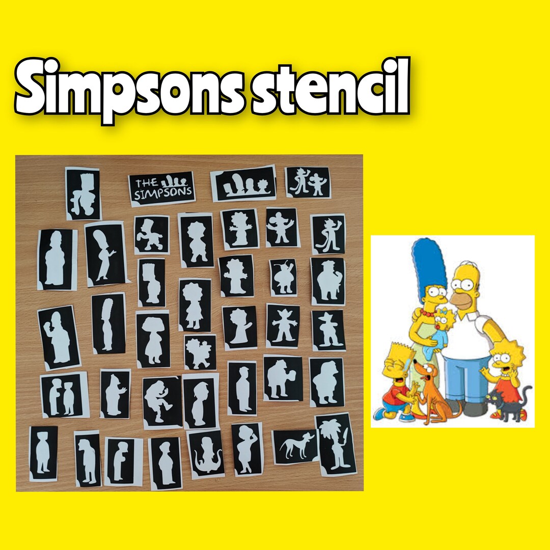 Simpsons Glitter Tattoos Face Paint Stencils Birthday Partys - Etsy