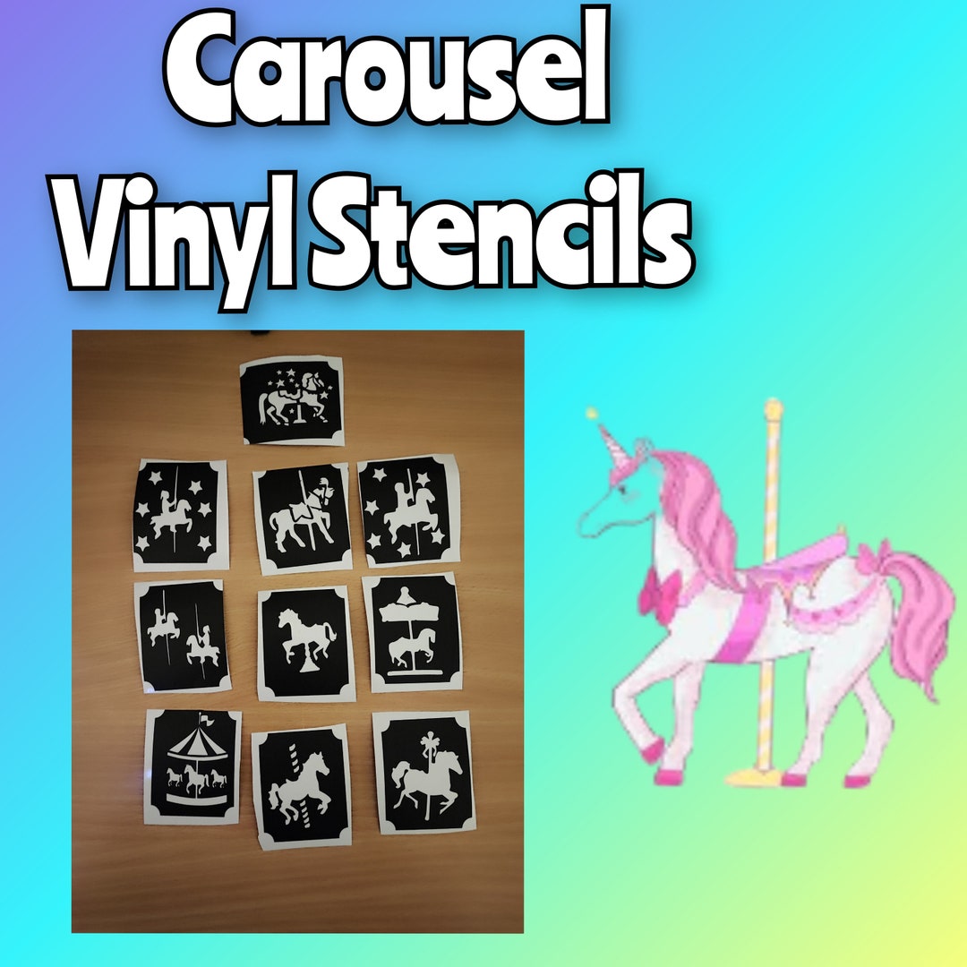 Carousel Glitter Tattoos Face Paint Stencils Birthday Partys Charity ...