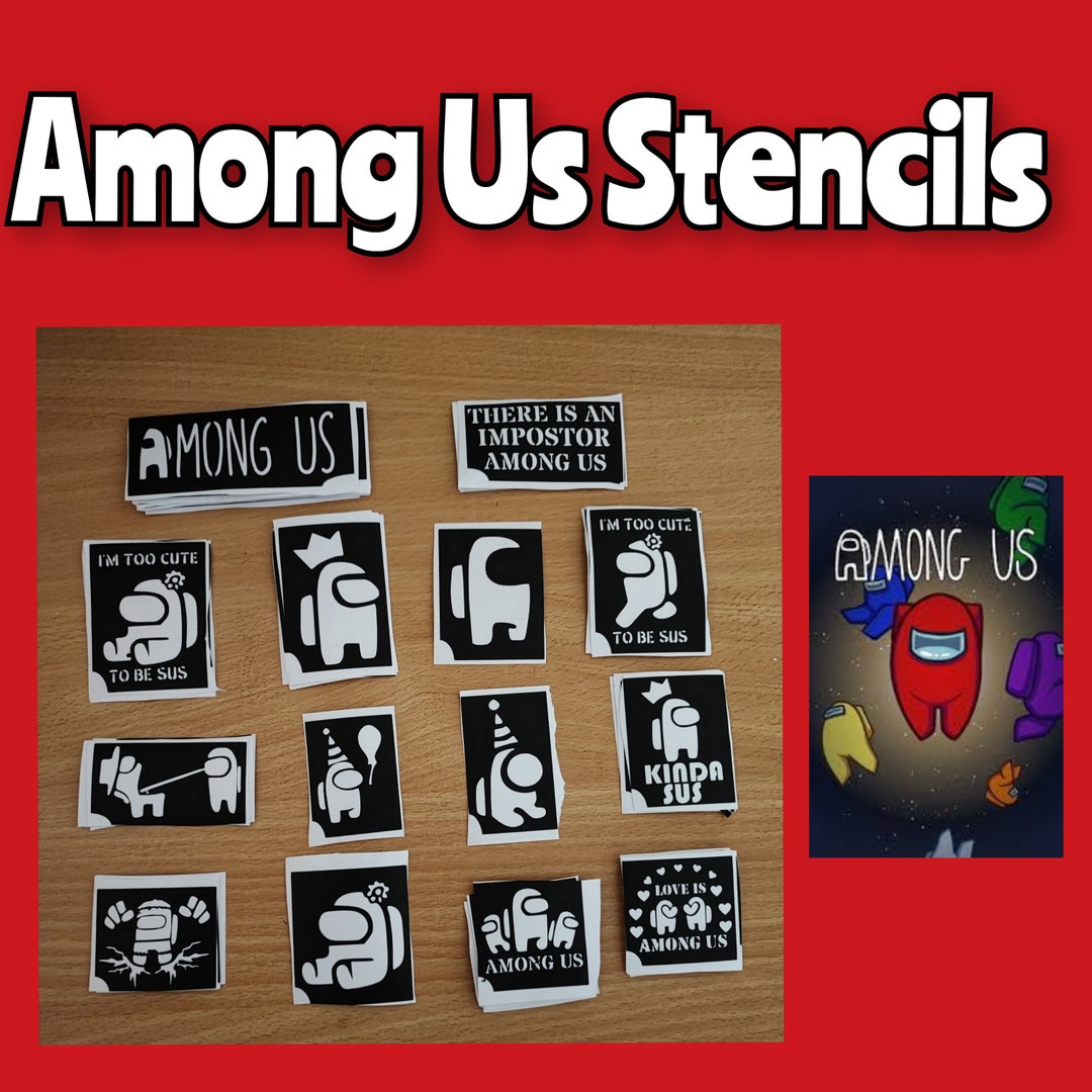 Among Us Glitter Tattoos Face Paint Stencils Birthday Partys - Etsy UK