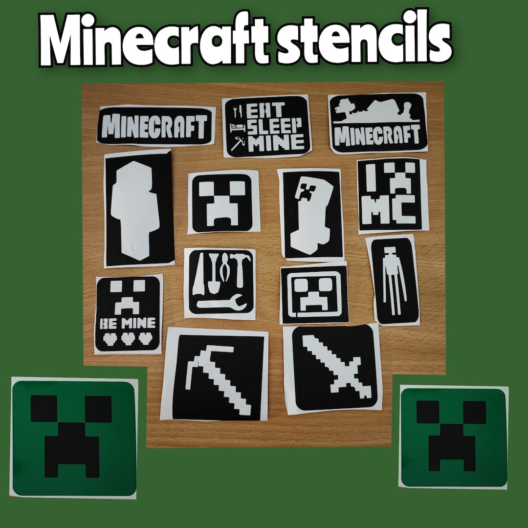 Gamer Minecraft Glitter Tattoos Face Paint Stencils Birthday - Etsy