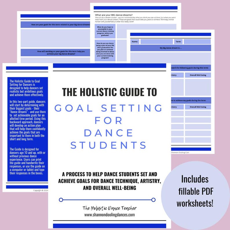 Dance Goal-setting Guide and Worksheets - Etsy