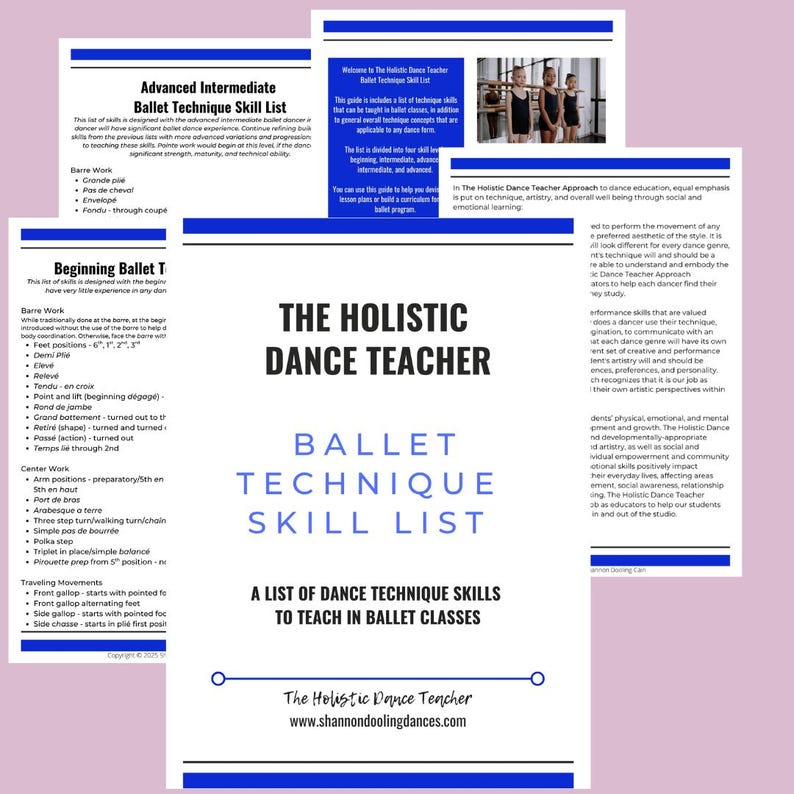 Ballet Technique Skill List - Etsy