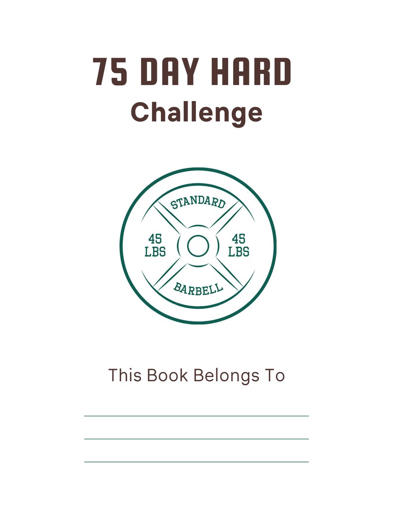 75 Hard Challenge Printable Tracker Fitness Planner Habit Tracker - Etsy