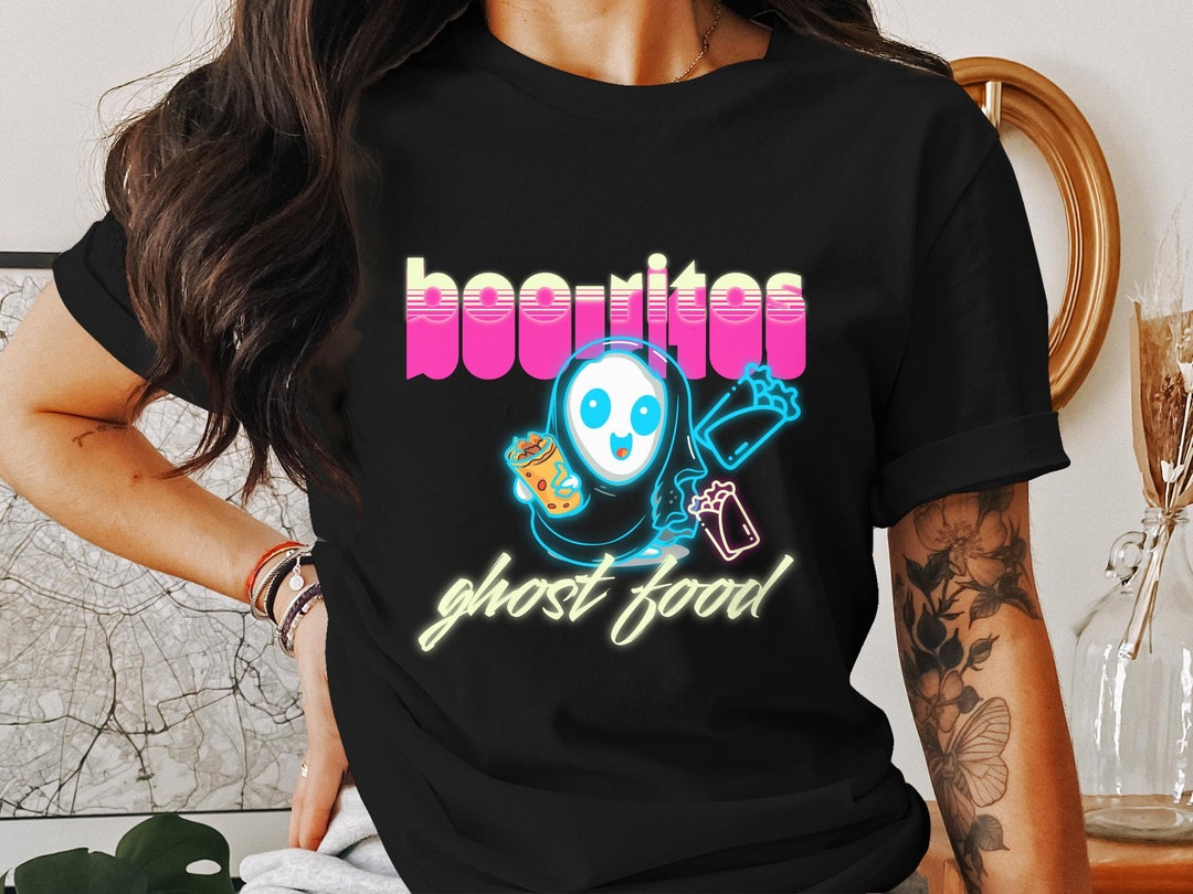Boo-rito Ghost Food Funny Halloween Neon Shirt, Neon Tshirt, Taco ...