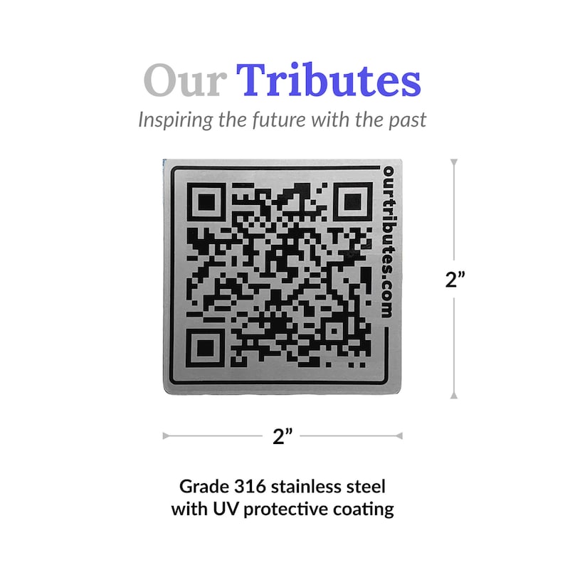 Stainless Steel Memorial QR Code Plaque and Memorial Webpage - Etsy
