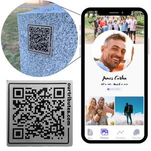 Stainless Steel Memorial QR Code Plaque and Memorial Webpage - Etsy