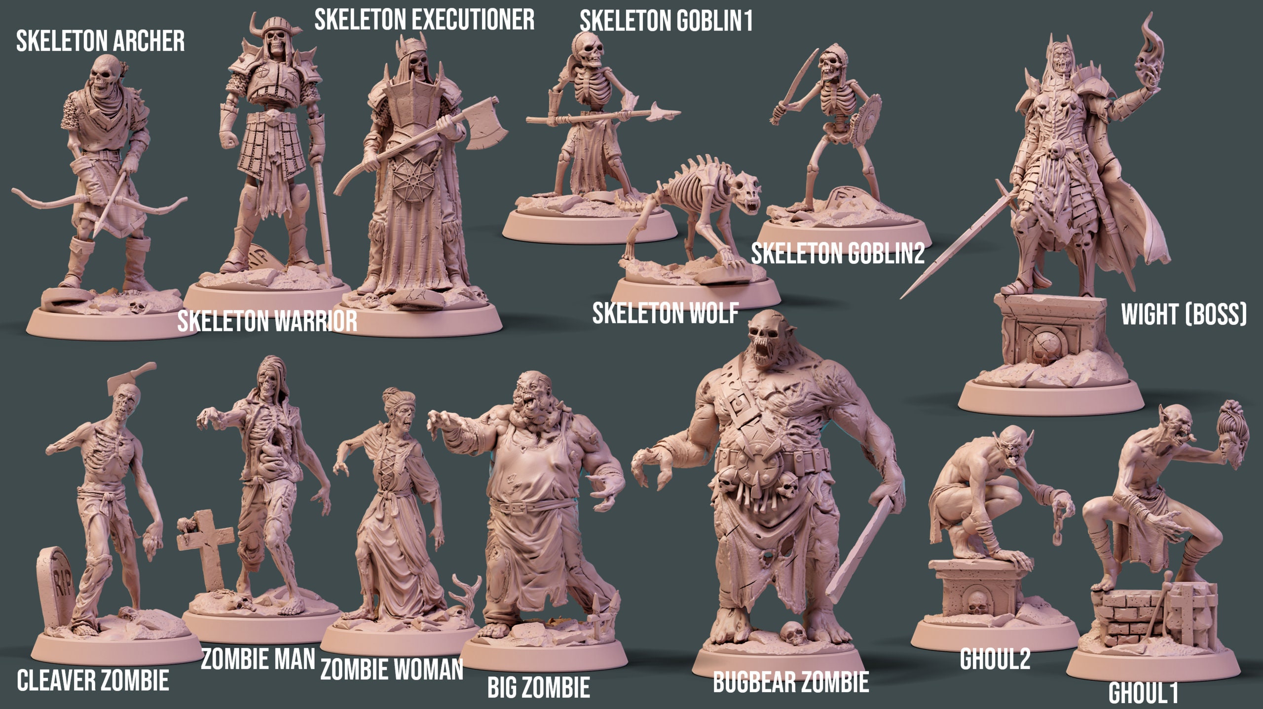 Undead STL Bundle D&D 5e Pathfinder Miniature Mini Pre - Etsy UK