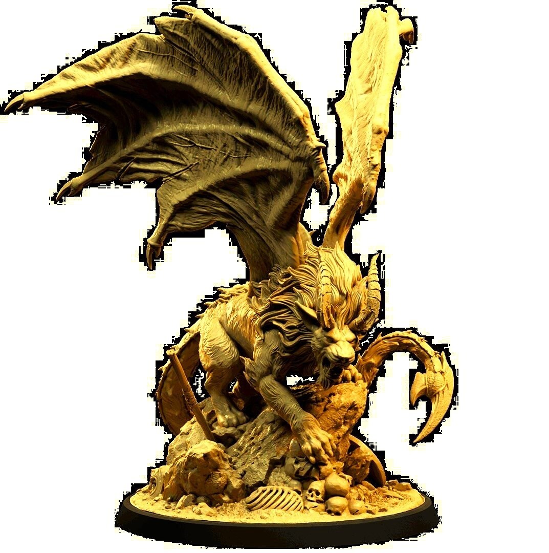 Mythic Manticore STL, Large Miniature, Mini, Dnd, Pathfinder, TTRPG ...