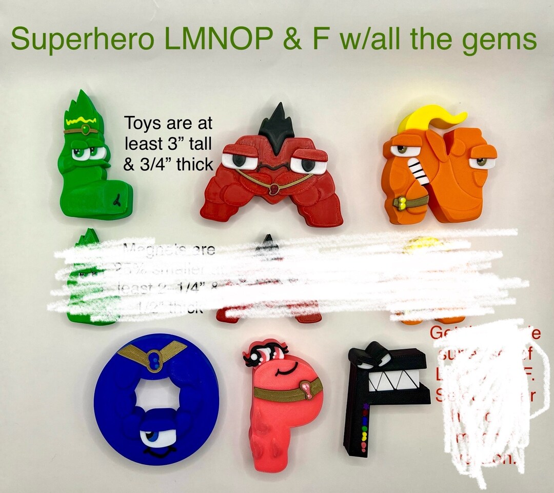 Toys Superheroes LMNOP & F With All the Gems Figures - Etsy