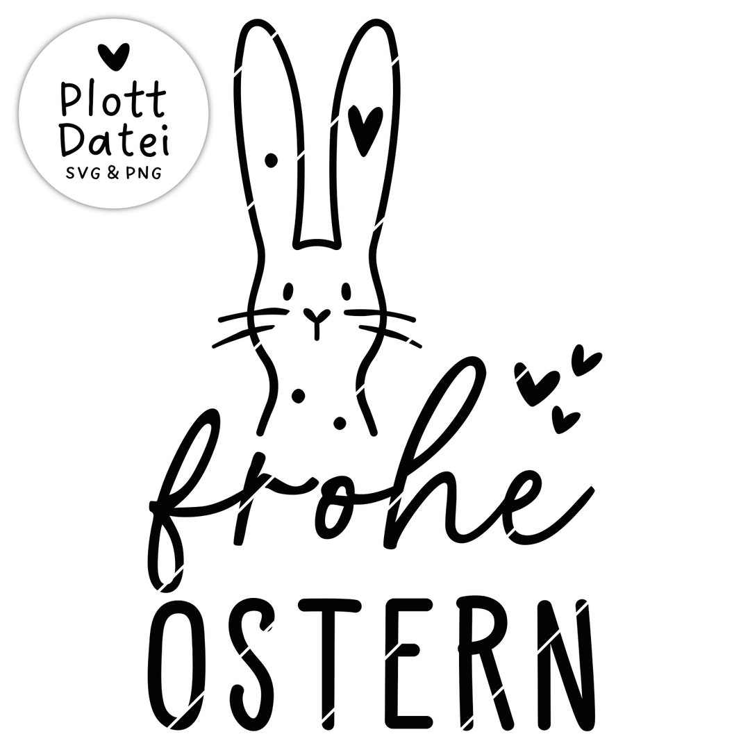 Osterhäschen Plotterdatei in SVG und PNG, Süßer Hase, Cricut, SVG Ostern, Osterhase, Frühling ...