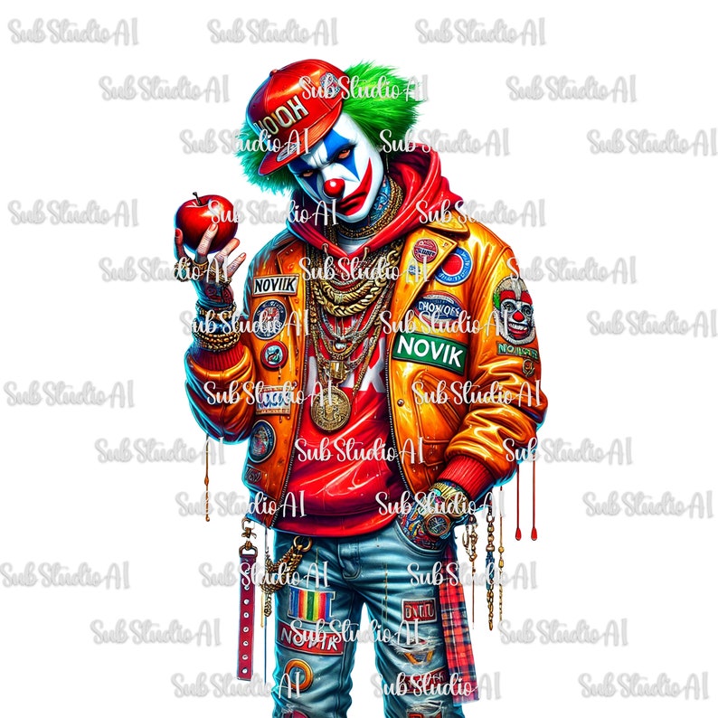 Urban Clown Sublimation Design Digital Download Commercial Use Png File ...