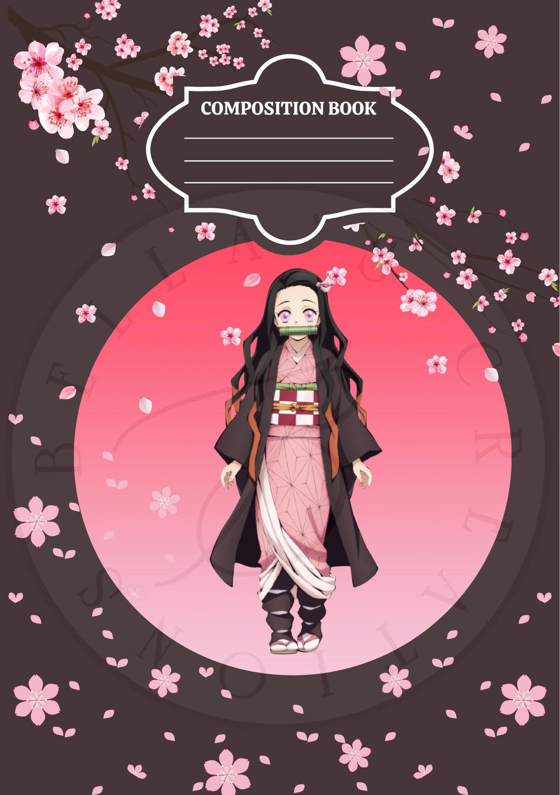 Composition Book Designs PNG Designs Demon Slayer Anime Character ...