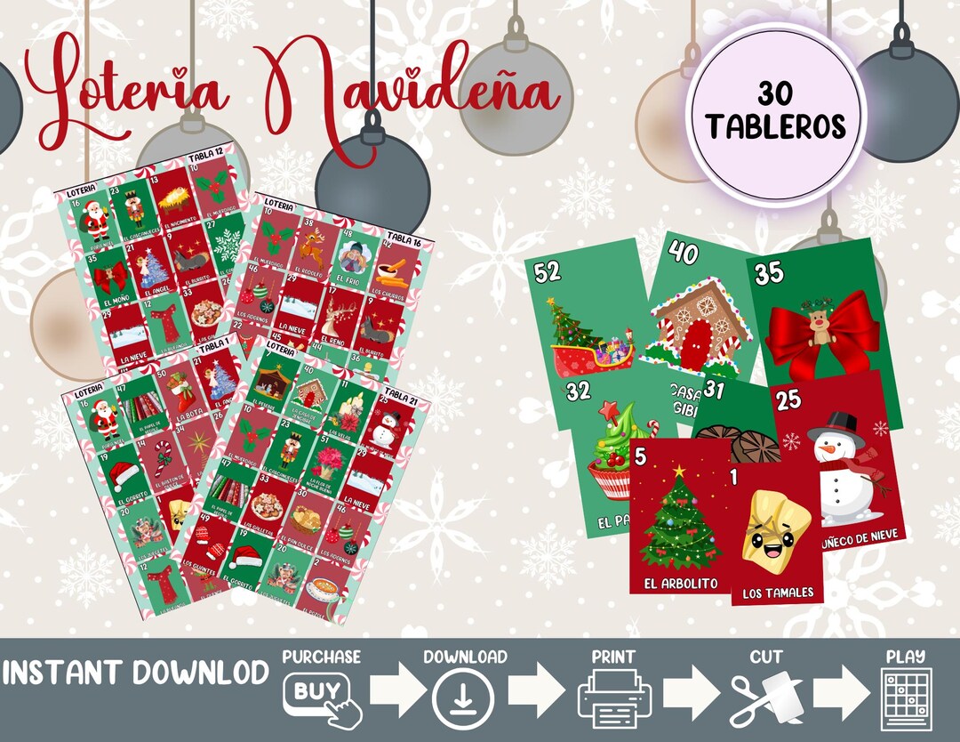 Christmas Loteria| Loteria Navideña| Spanish Loteria| Juegos Para La ...