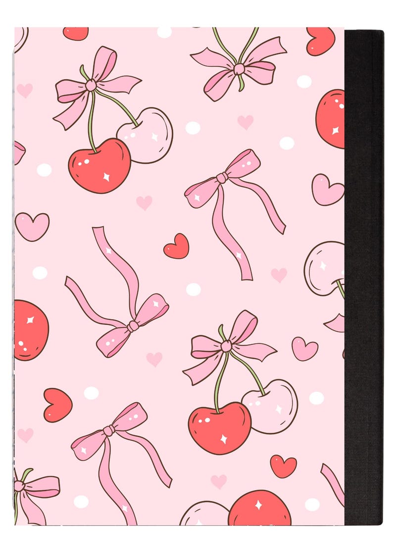 Composition Notebook Covers| Bows and Cheeries |coquette Vibes| Digital ...